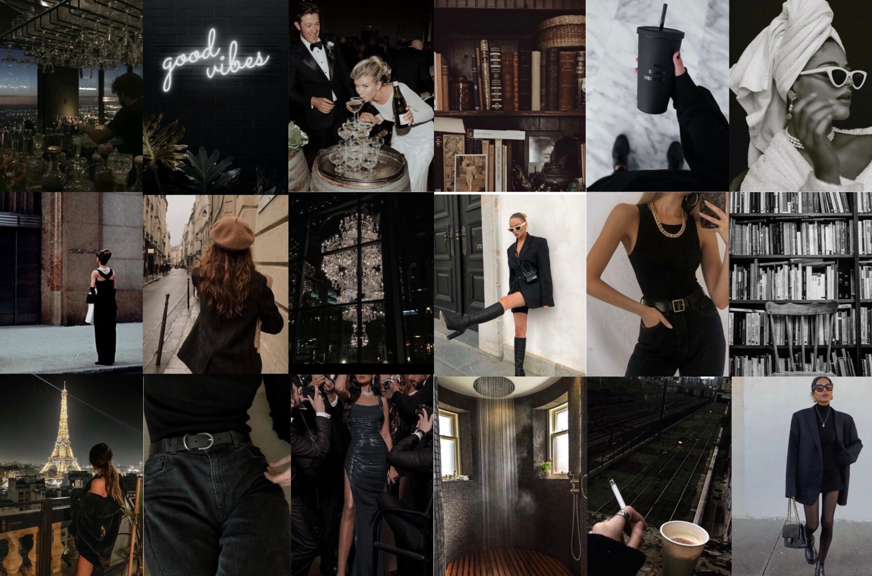 Vision Board Dark/black Classy 1 Wall Kit digital Download 60pcs ...