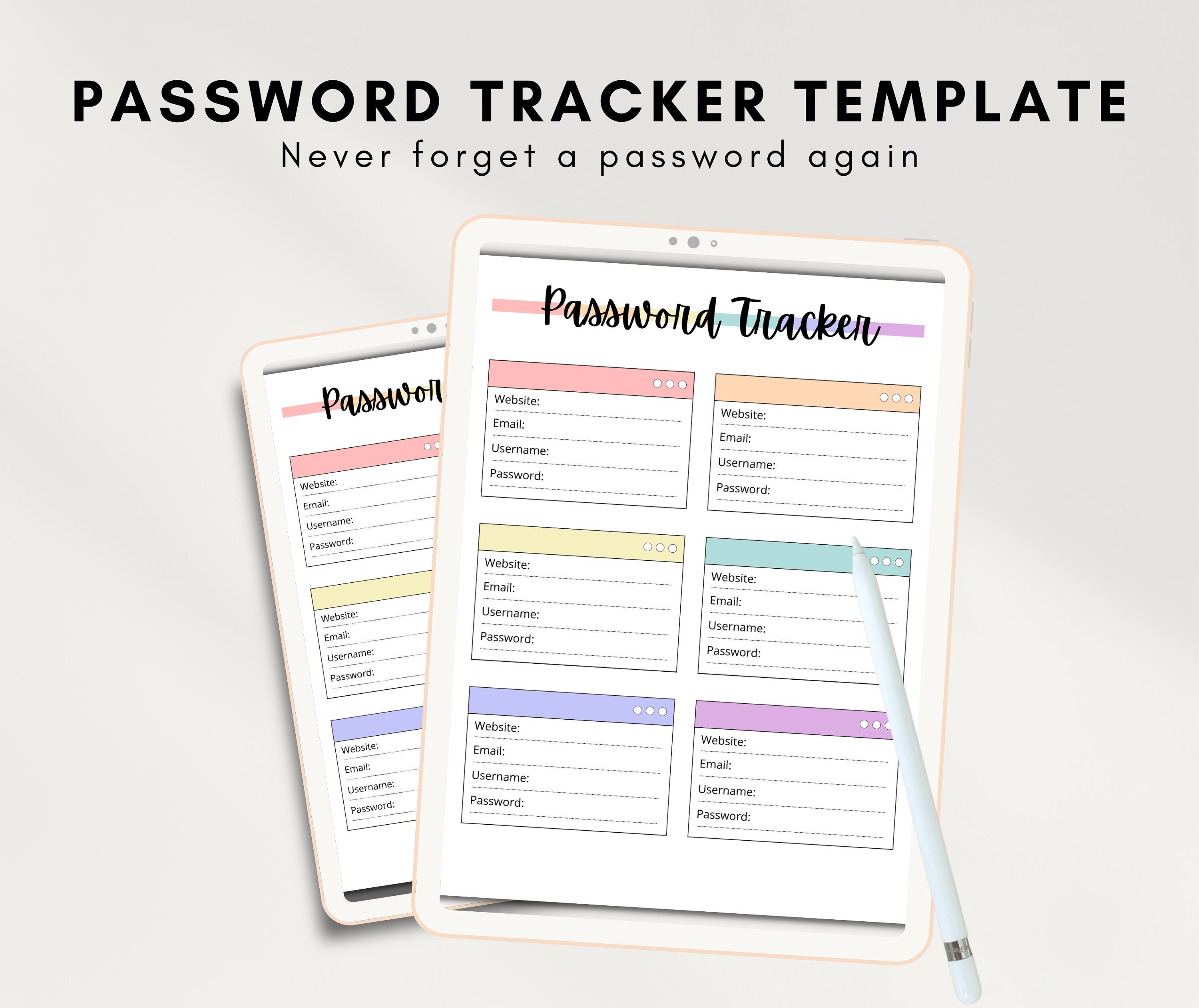 Rainbow Password Tracker Printable | A4 & US Letter (digital Download ...
