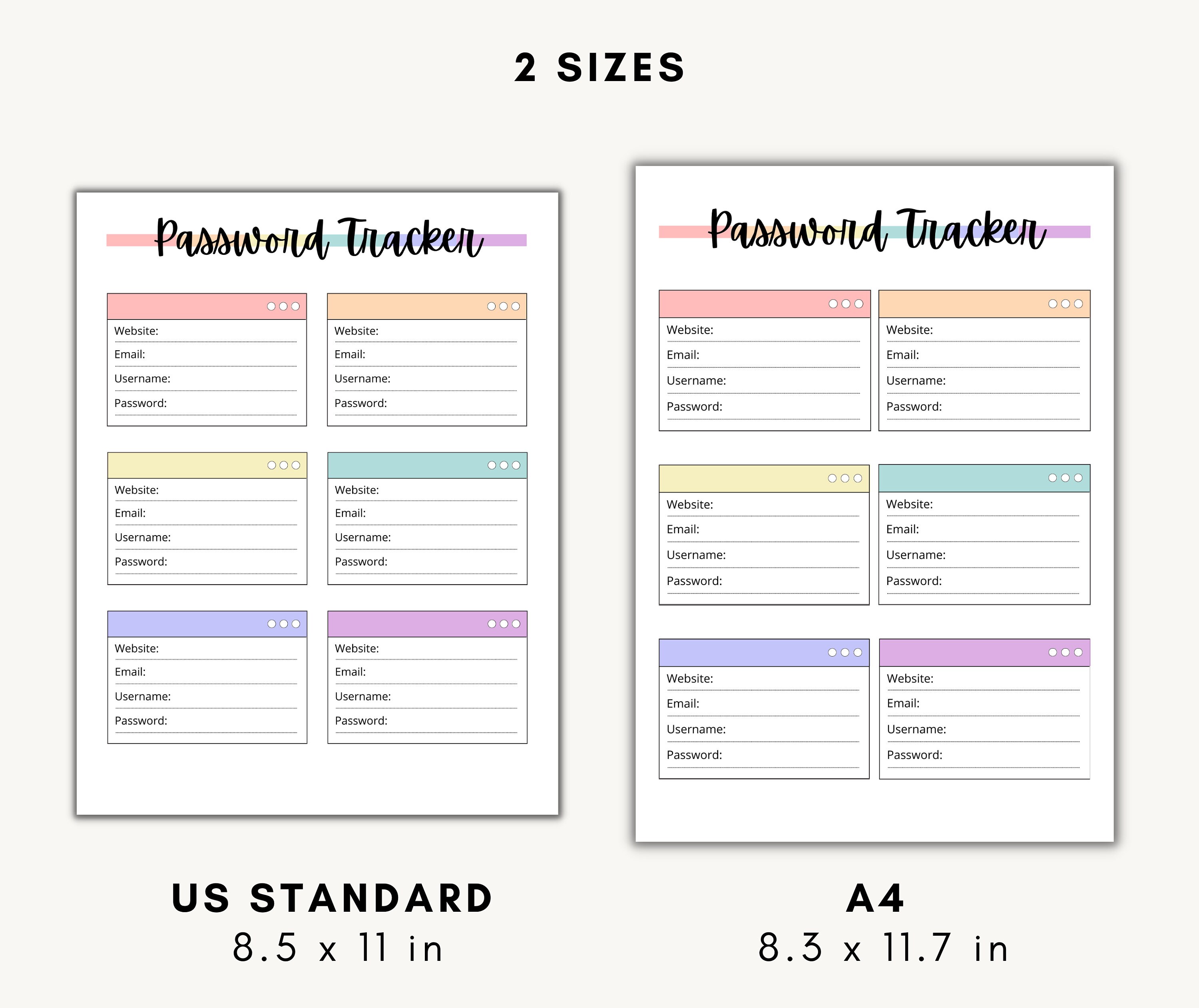 Rainbow Password Tracker Printable | A4 & US Letter (digital Download ...