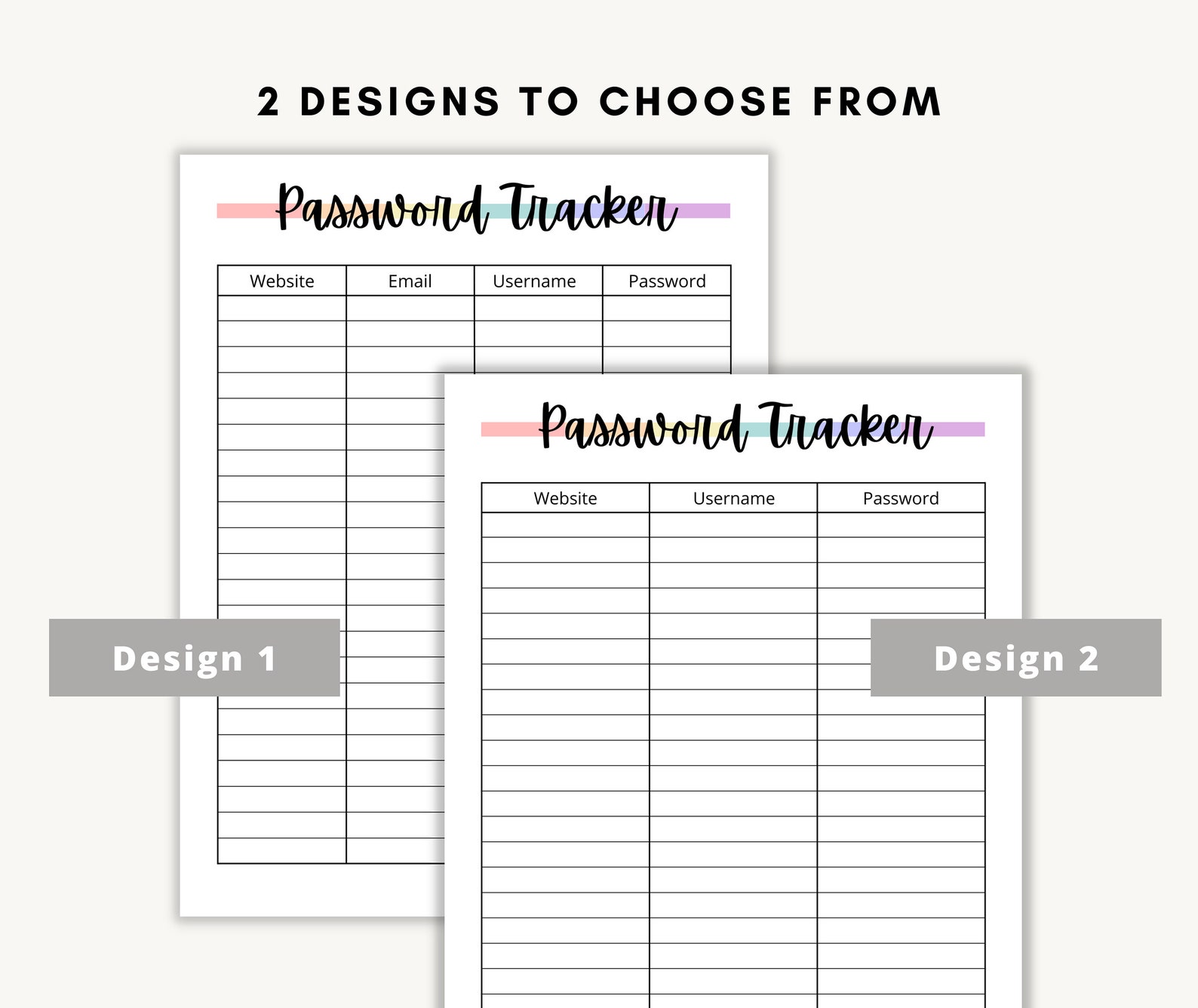 Password Tracker Printable Digital Download Password Template Printable ...