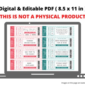 Digital Christmas Printable Customizable Coupon Book for Friends ...