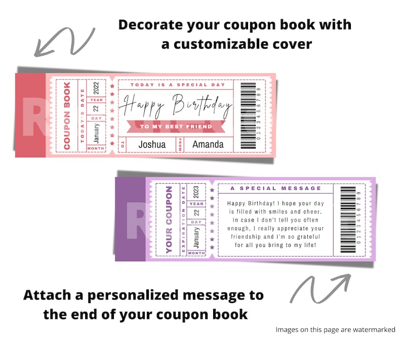 Editable Birthday Coupon Book | Digital Template - Etsy