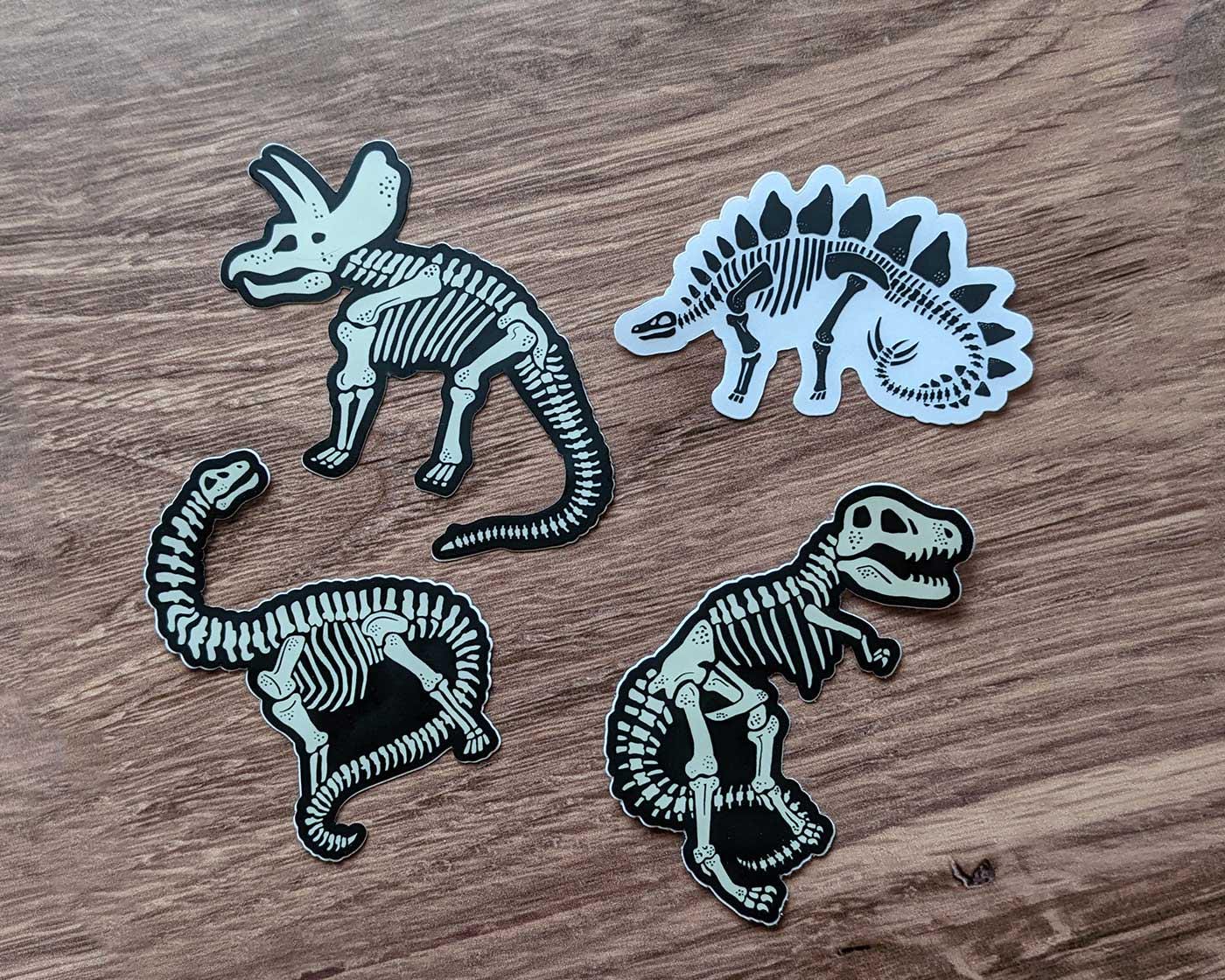 Dinosaur Fossil Stickers - T-rex - Brontosaurus - Triceratops - Etsy