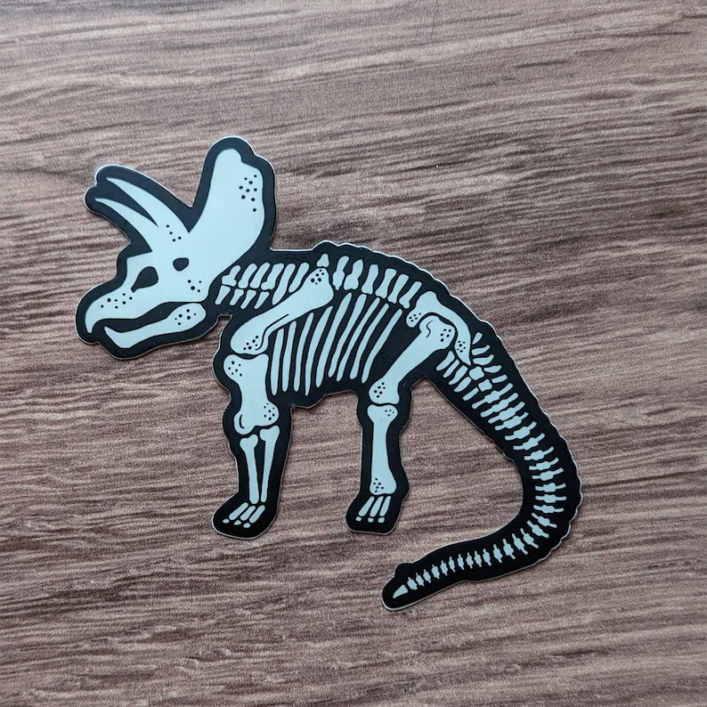 Dinosaur Fossil Stickers - T-rex - Brontosaurus - Triceratops - Etsy