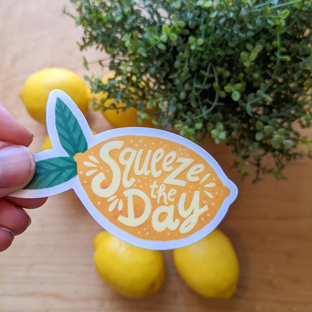 Squeeze the Day Lemon Punny and Motivational Clear Die-cut Sticker - Etsy