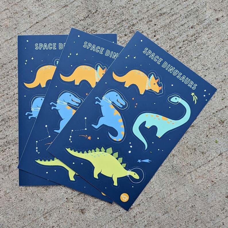Astronaut Space Dinosaur Sticker Sheet - Etsy
