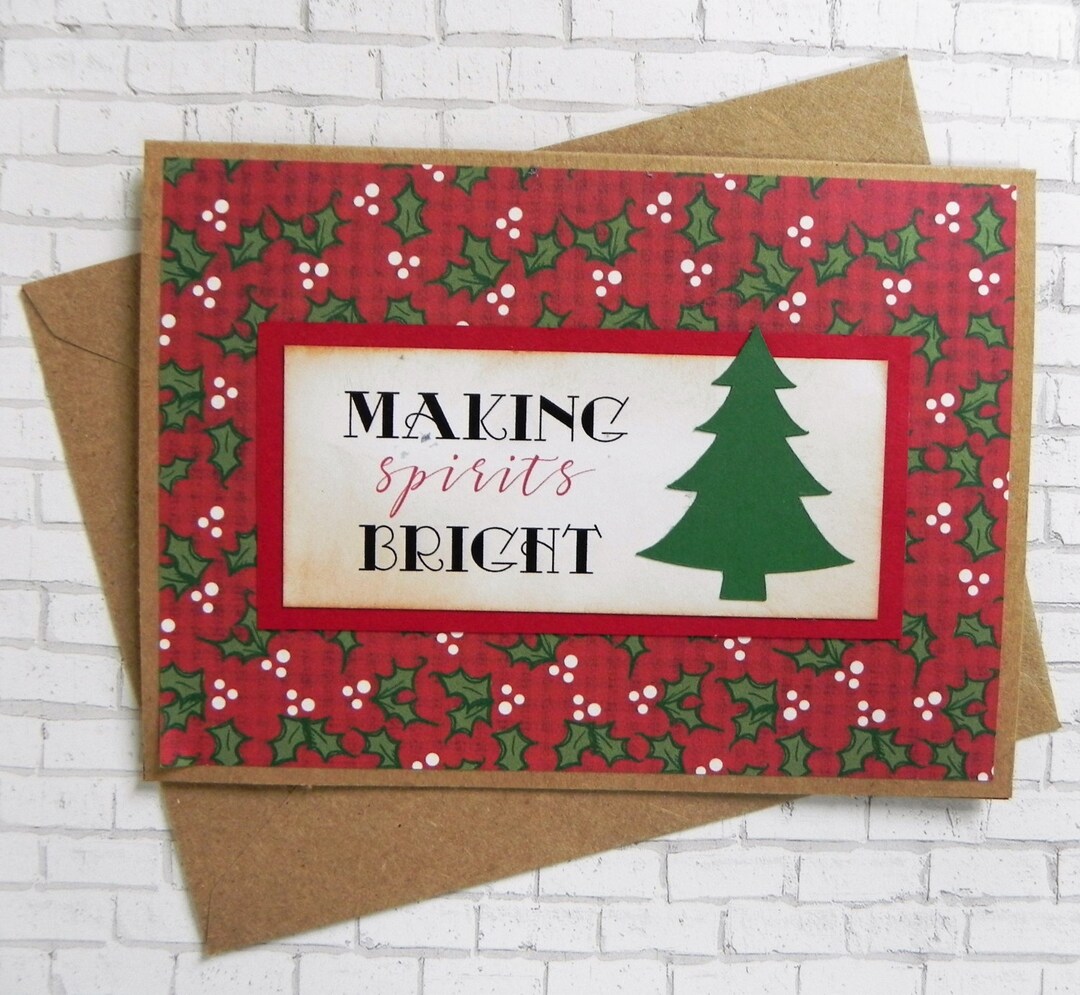 Christmas Tree Card, Christmas Card Set, Holiday Card Set, Handmade ...