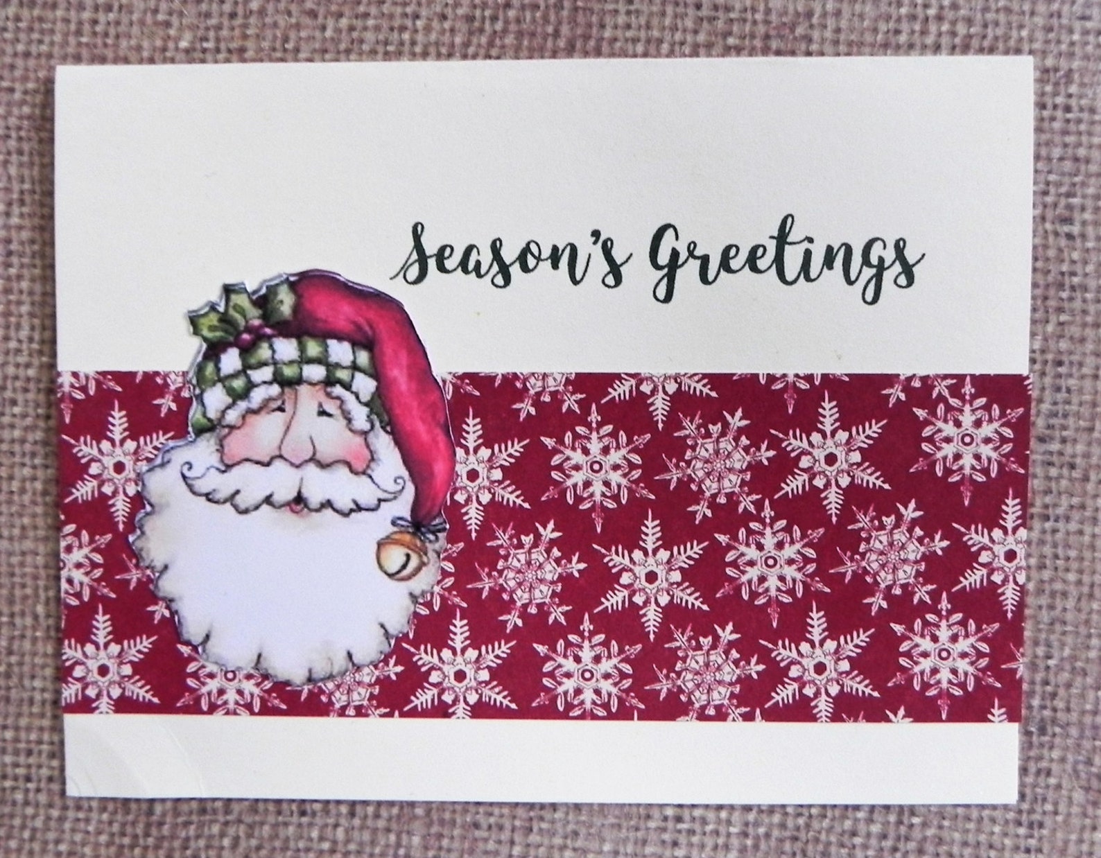 Country Santa Christmas Card, Santa Christmas Card, Christmas Card ...