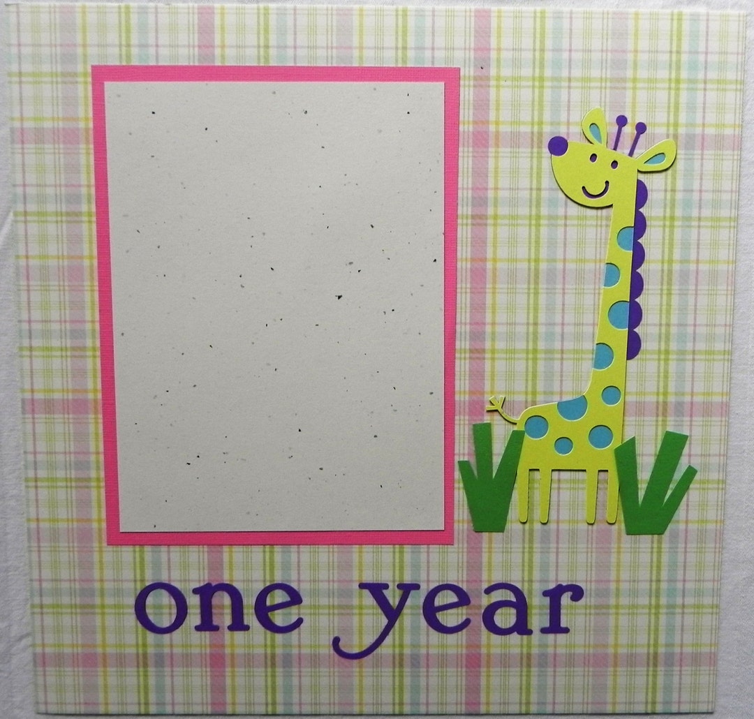 One Year 12x12 Pre-made Scrapbook Page, Pre-made Scrapbook Layout, One ...