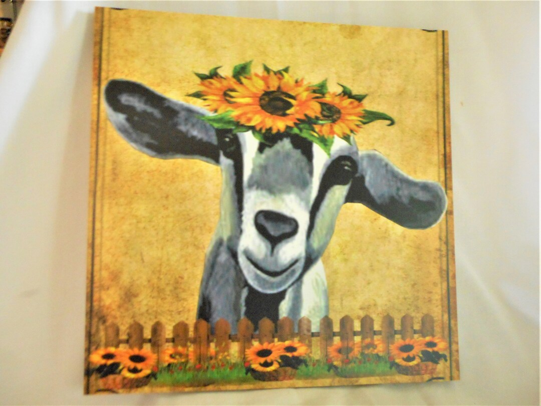 Baby Goat All Dressed up ... 8 Inch Photo Tile, Easy Hang Wall Decor ...
