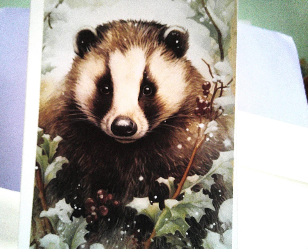 Winter Woodland Animals #4 ... Blank Greeting Card, 5x7 Card, Winter ...