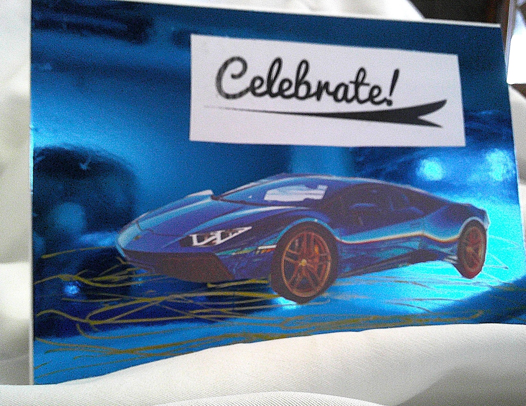 Fun Car #4 ... Celebrate Card, 5x7 Mirror Card, Turquoise Card, Sports ...