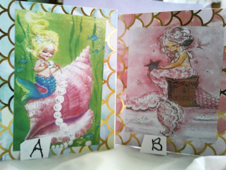 More Mermaids ... Blank Note Cards, All Occasion, Small Cards, Cute ...