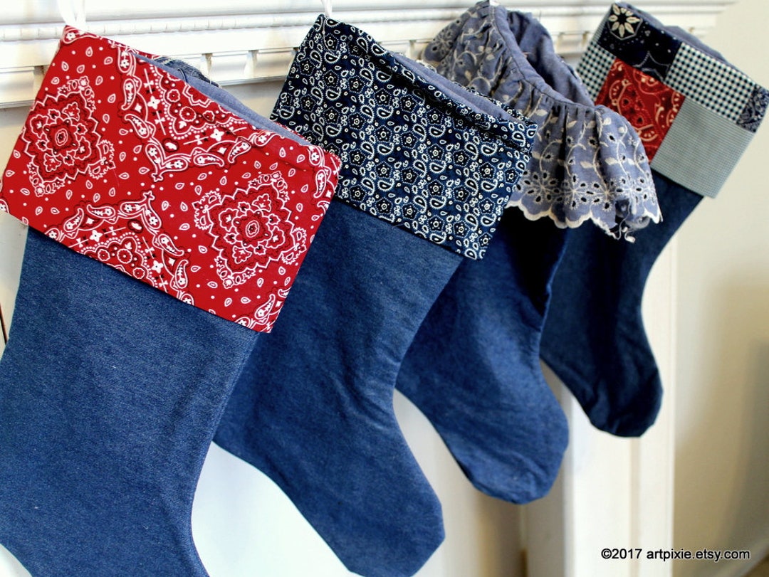Western Style. Denim and Handkerchief 17 Fully Lined - Etsy