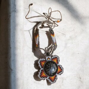 Obsidian Wolf Macrame Adjustable Necklace - Etsy
