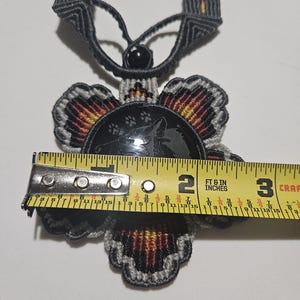 Obsidian Wolf Macrame Adjustable Necklace - Etsy