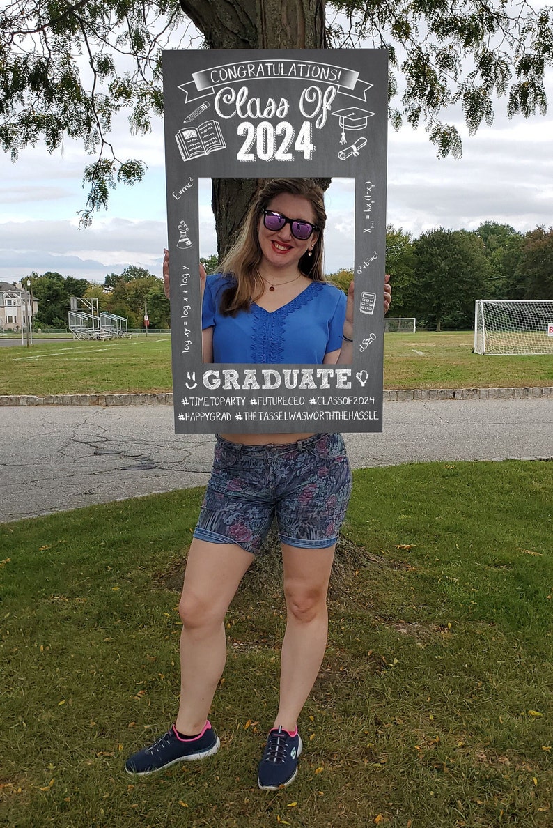 Graduation Selfie Frame, Chalkboard Photo Prop Poster Sign, Selfie ...