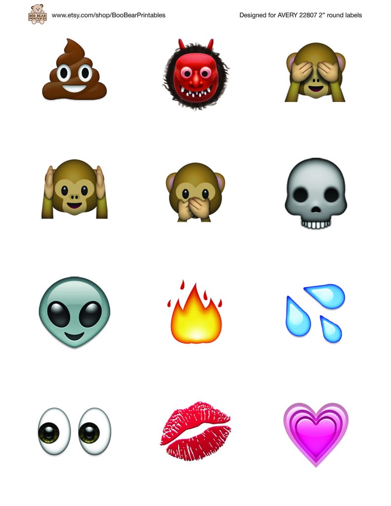 Emoji Labels, Emoticons, Printable, DIY, Social Media Labels, Face ...