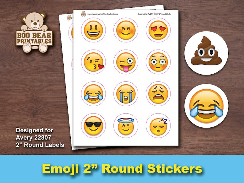 Emoji Labels Emoticons Printable DIY Social Media Labels - Etsy
