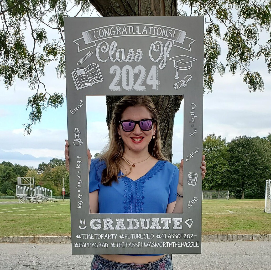 Graduation Selfie Frame, Chalkboard Photo Prop Poster Sign, Selfie ...