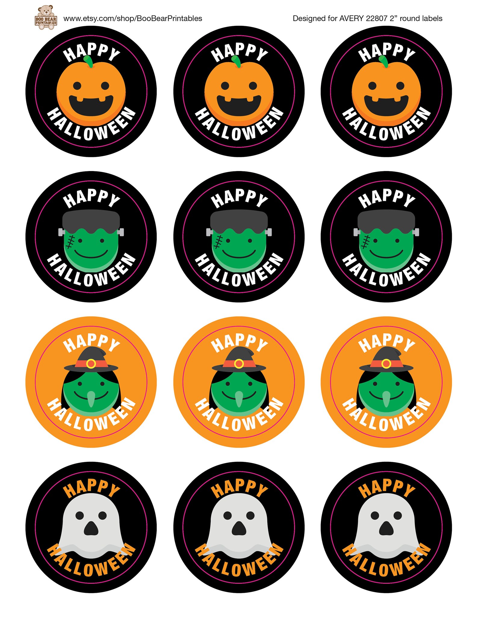 Halloween, Halloween Labels, Halloween Stickers, Printable, DIY, Scary ...