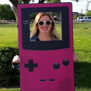 Game Boy Color Style Photo Prop, Video Game Party Prop, Pink, Gamer ...