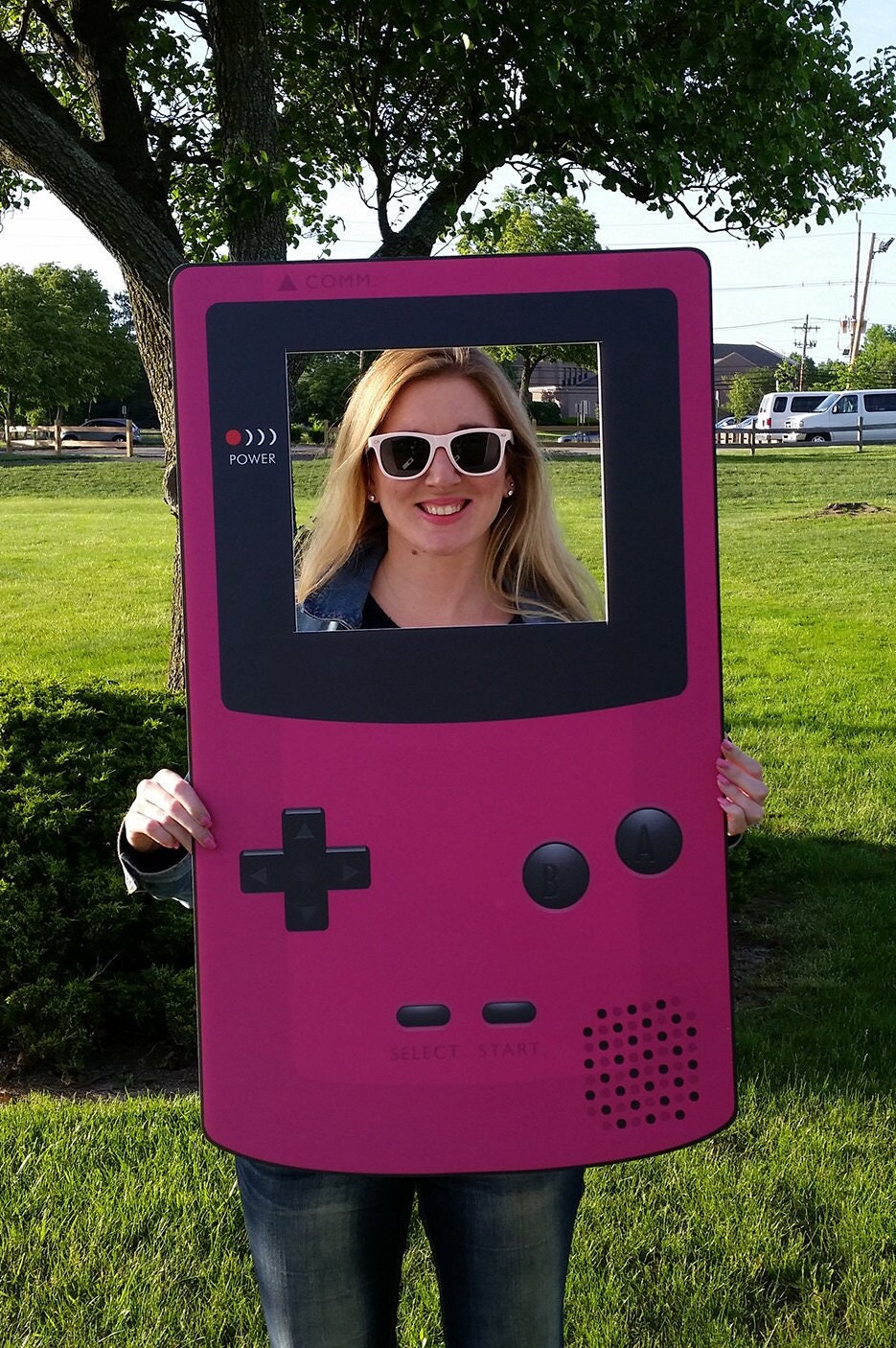 Game Boy Color Style Photo Prop, Video Game Party Prop, Pink, Gamer ...