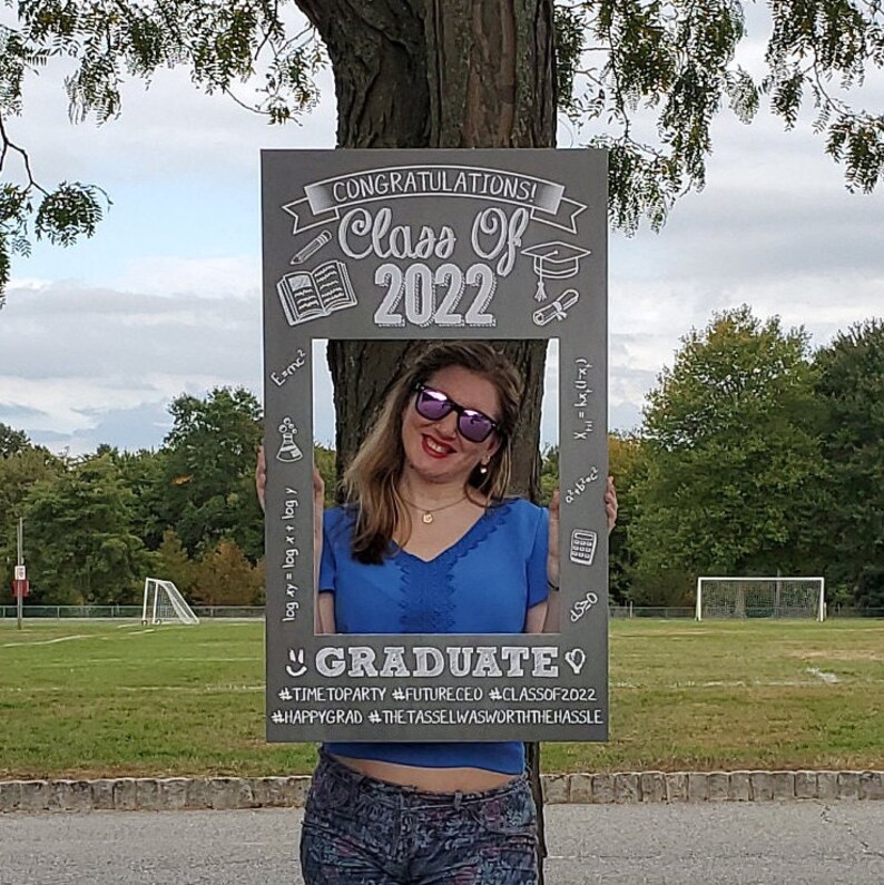 Graduation Selfie Frame Chalkboard Photo Prop Poster Sign | Etsy