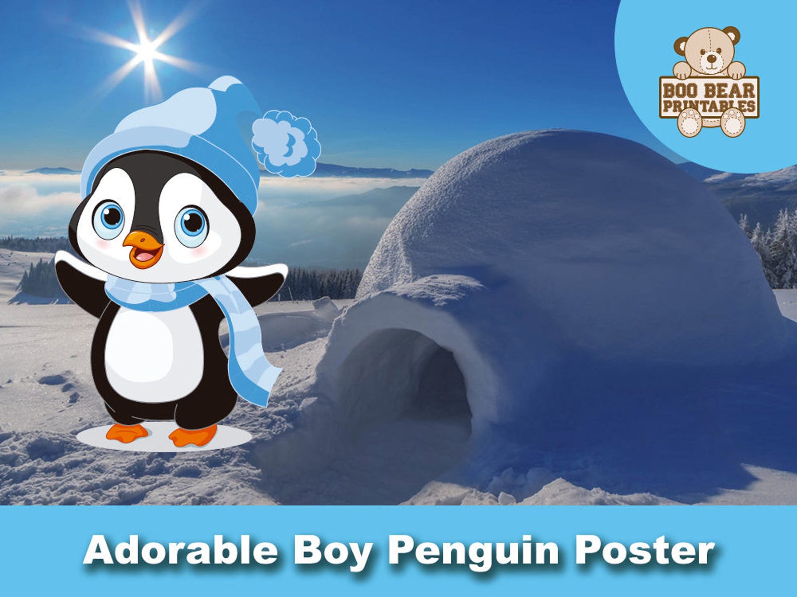 Penguin Party Prop Penguin Printable Kid Penguin for Boys - Etsy