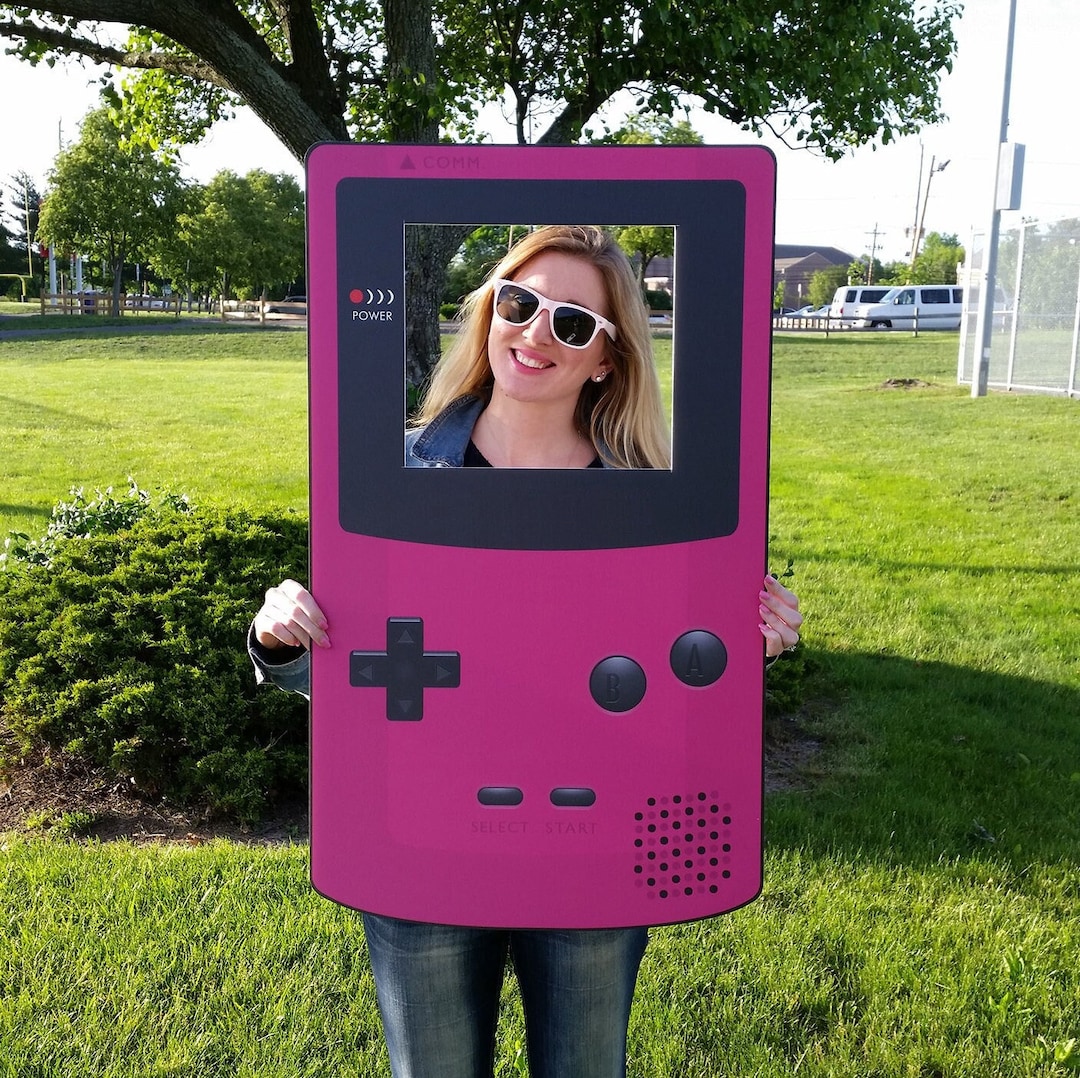 Game Boy Color Style Photo Prop, Video Game Party Prop, Pink, Gamer ...