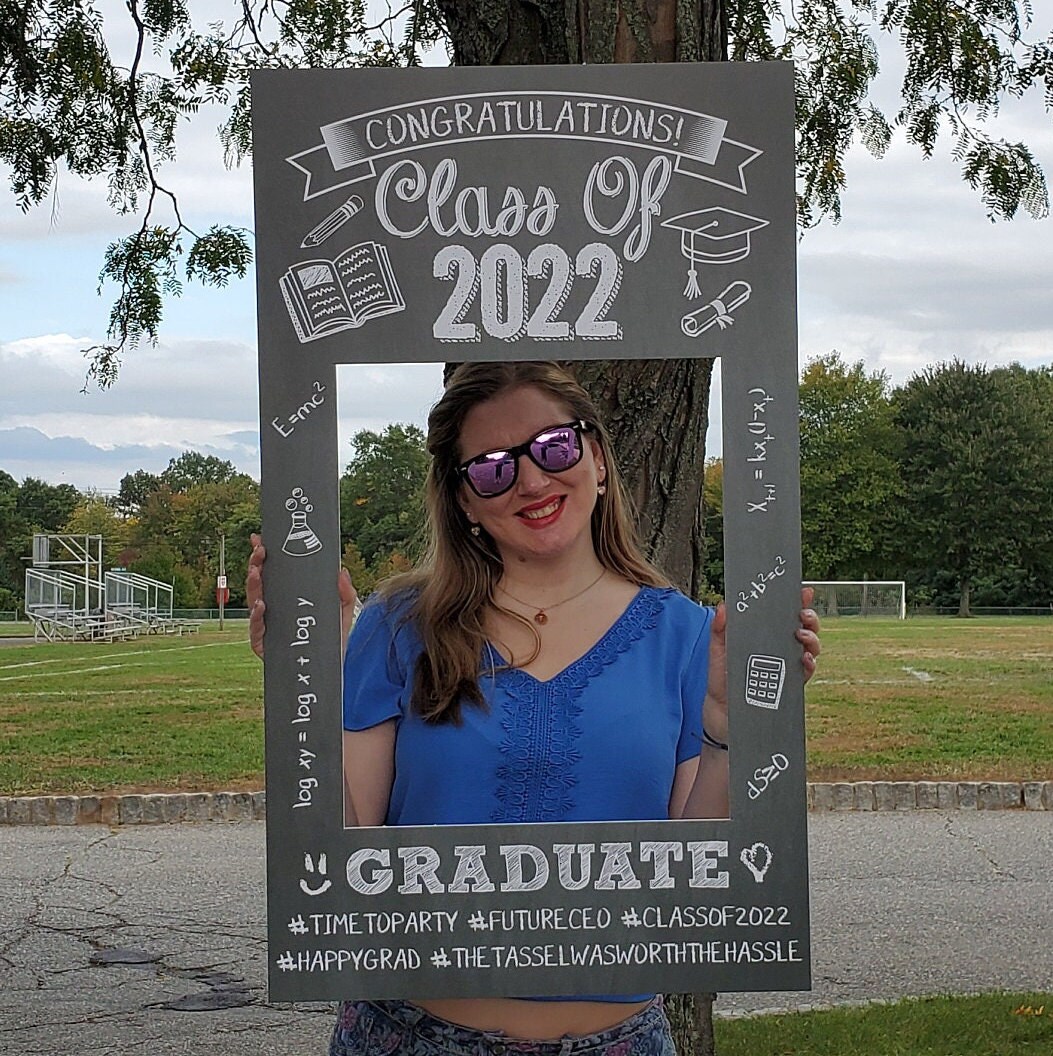 Graduation Selfie Frame Chalkboard Photo Prop Poster Sign - Etsy