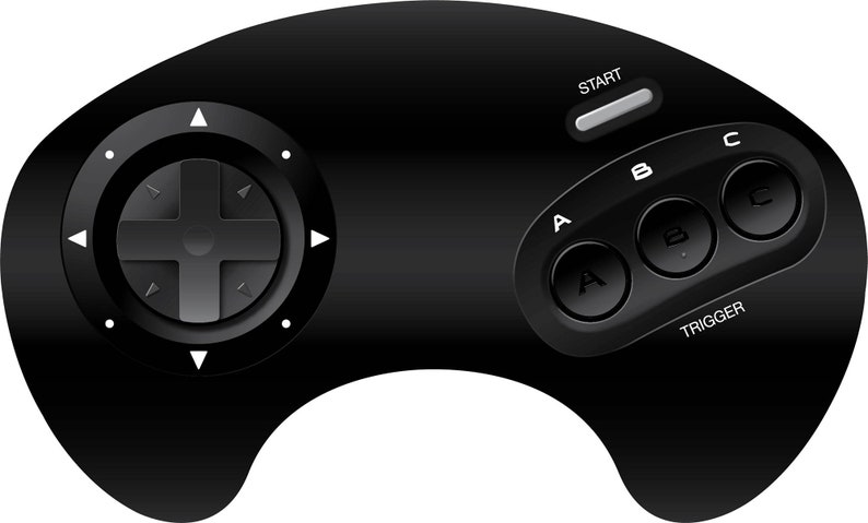 Genesis Style Controller Photo Prop Frame, Gamer Party Poster (digital ...