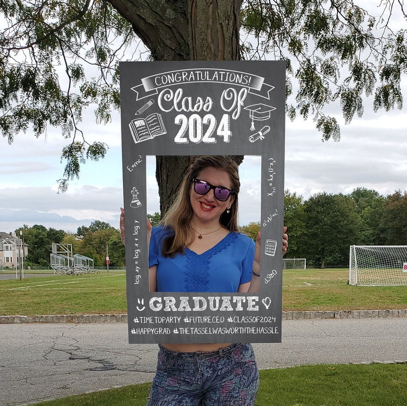 Graduation Selfie Frame, Chalkboard Photo Prop Poster Sign, Selfie ...