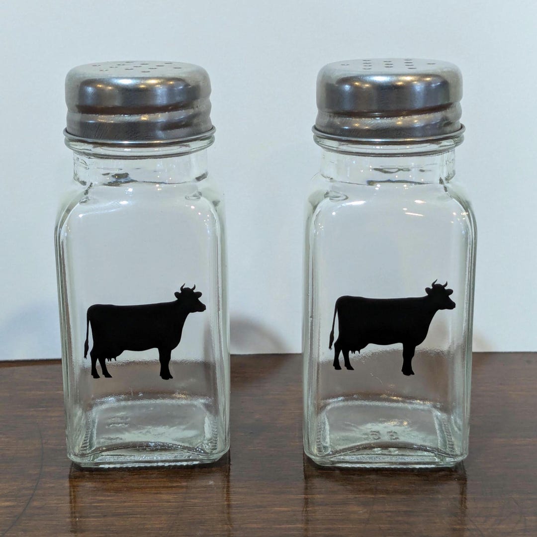 Dairy Cow Glass Salt and Pepper Shaker - Etsy