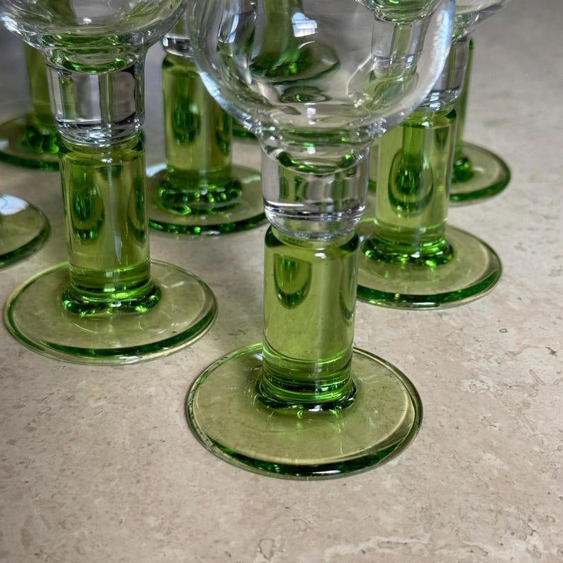 8 X Vintage Italian Green Shot Glasses by Bormioli Rocco - Etsy