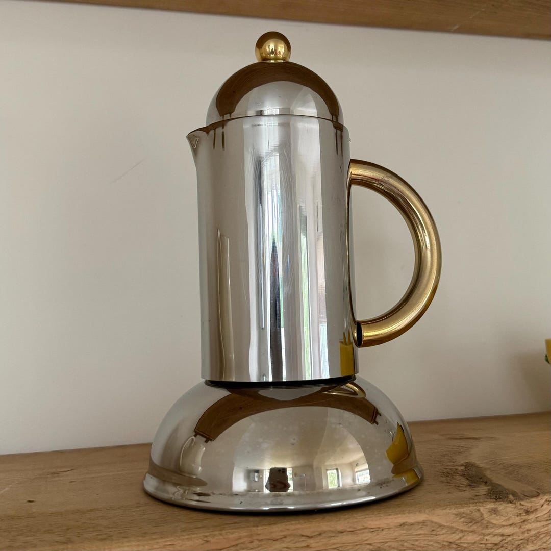 Vintage Italian Inoxpran Orchidea Gold Inox 18-10 Coffee/esspresso ...