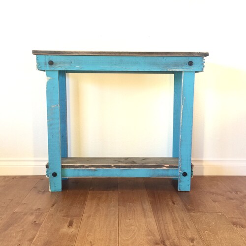 Rustic Console 36x11.25x30 Teal Turquoise Natural - Etsy