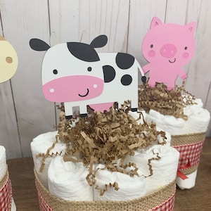 Farm Mini Diaper Cake / Farm Animal Diaper Cake / Farm Baby Shower ...