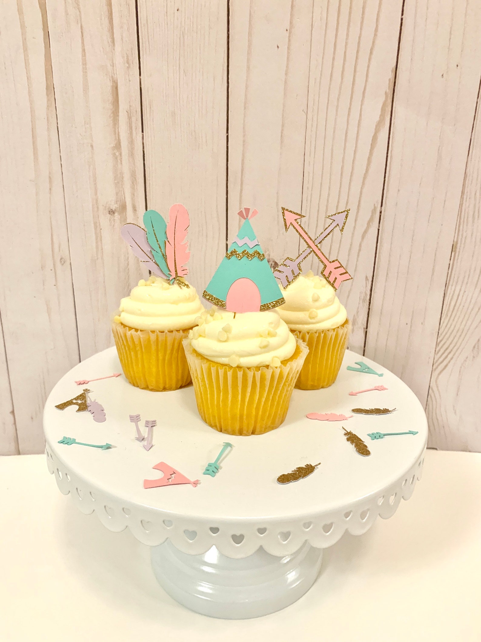 Tribal Cupcake Toppers / Boho Cupcake Toppers / Tribal Decor / | Etsy