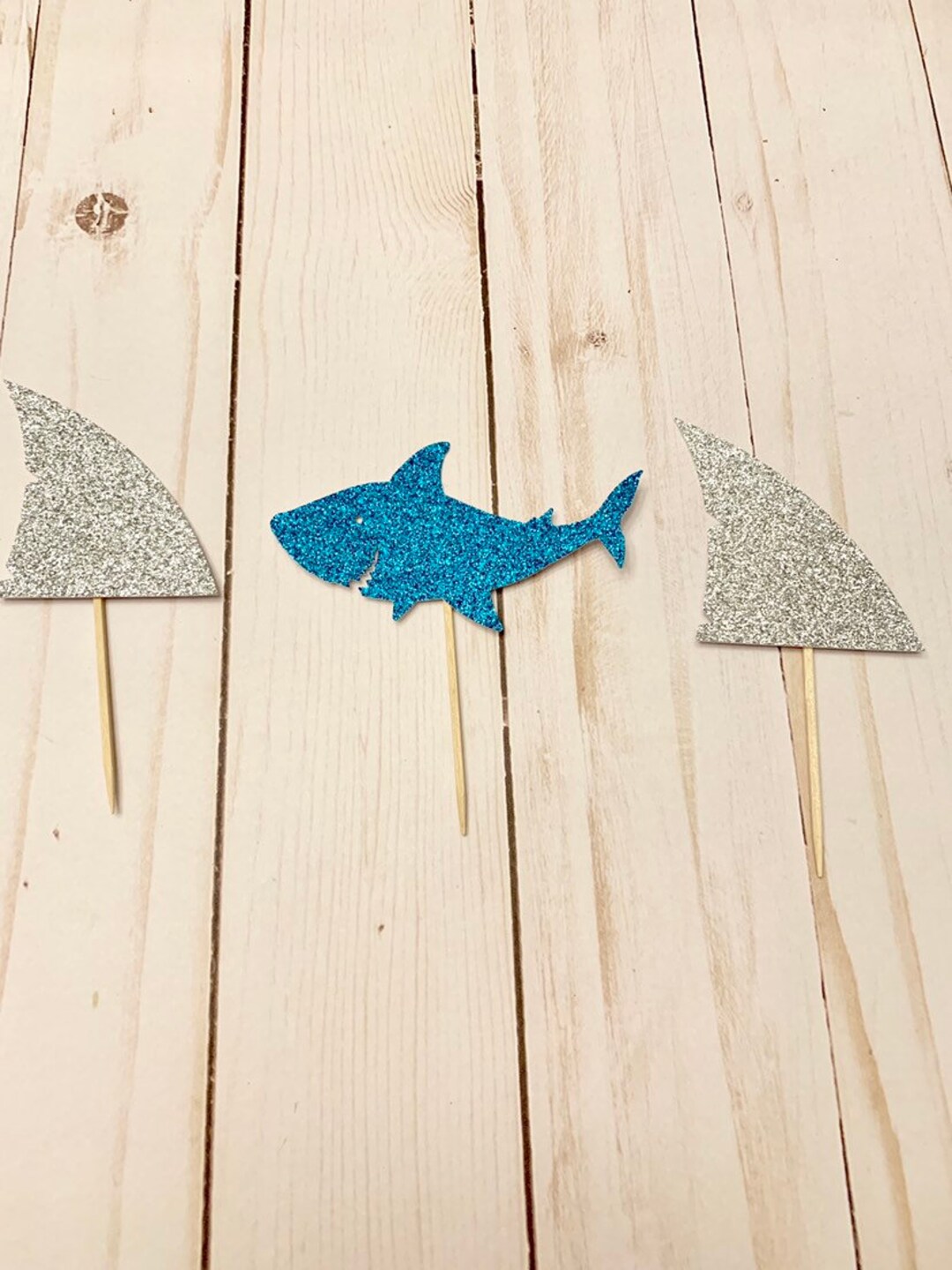 Shark and Fin Cupcake Toppers Customizable Colors. Pick Your Colors - Etsy