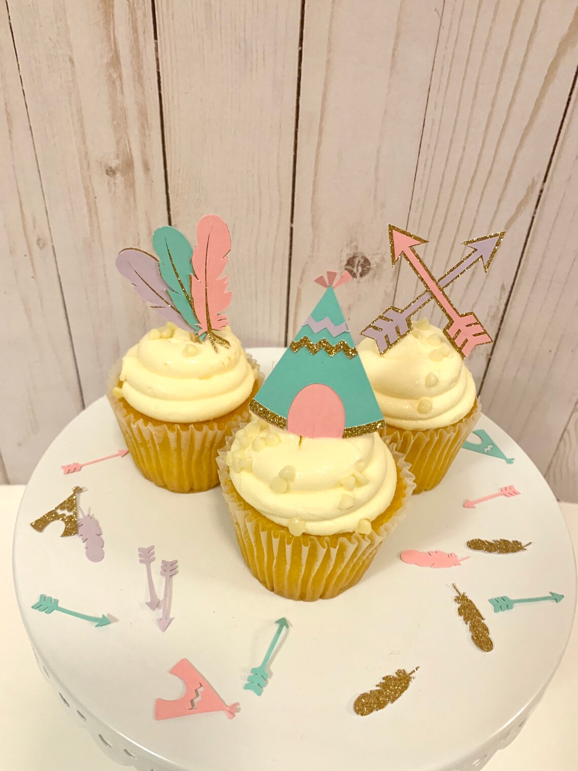 Tribal Cupcake Toppers / Boho Cupcake Toppers / Tribal Decor / | Etsy