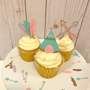 Tribal Cupcake Toppers / Boho Cupcake Toppers / Tribal Decor / Boho ...