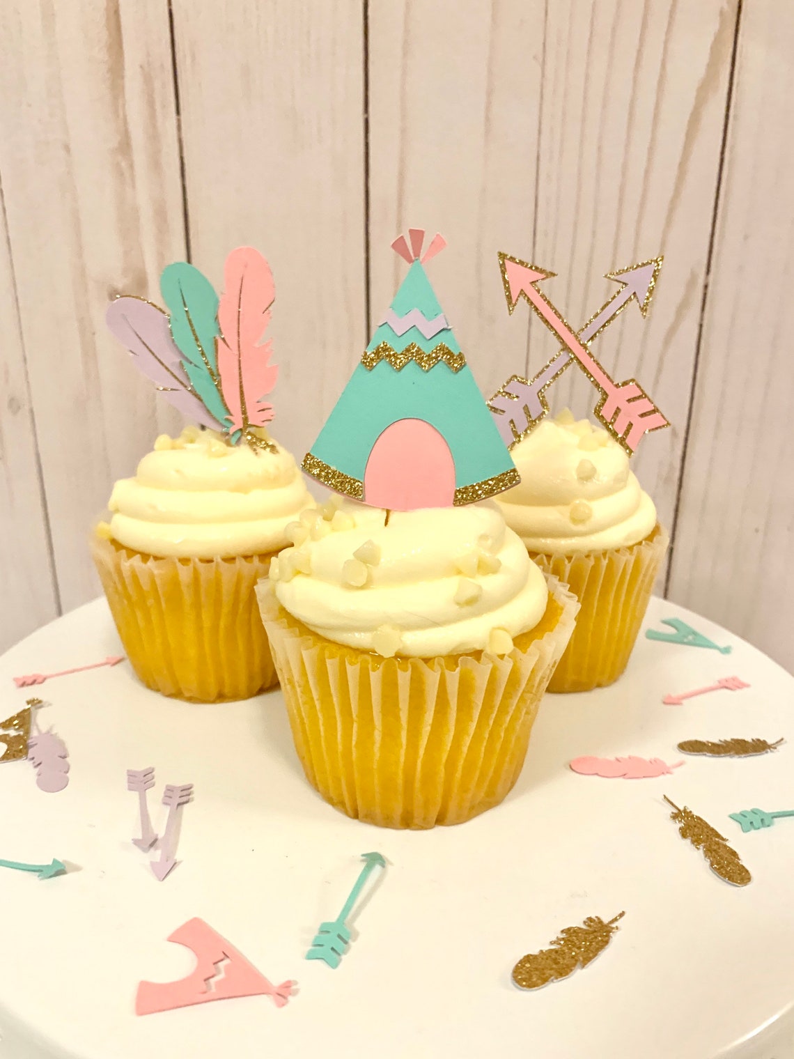 Tribal Cupcake Toppers / Boho Cupcake Toppers / Tribal Decor / | Etsy