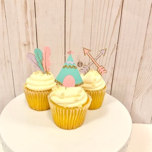 Tribal Cupcake Toppers / Boho Cupcake Toppers / Tribal Decor / Boho ...
