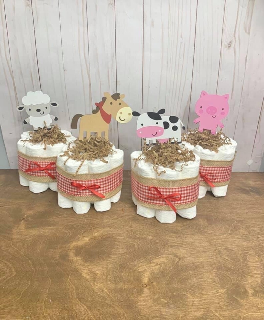 Farm Mini Diaper Cake / Farm Animal Diaper Cake / Farm Baby Shower ...