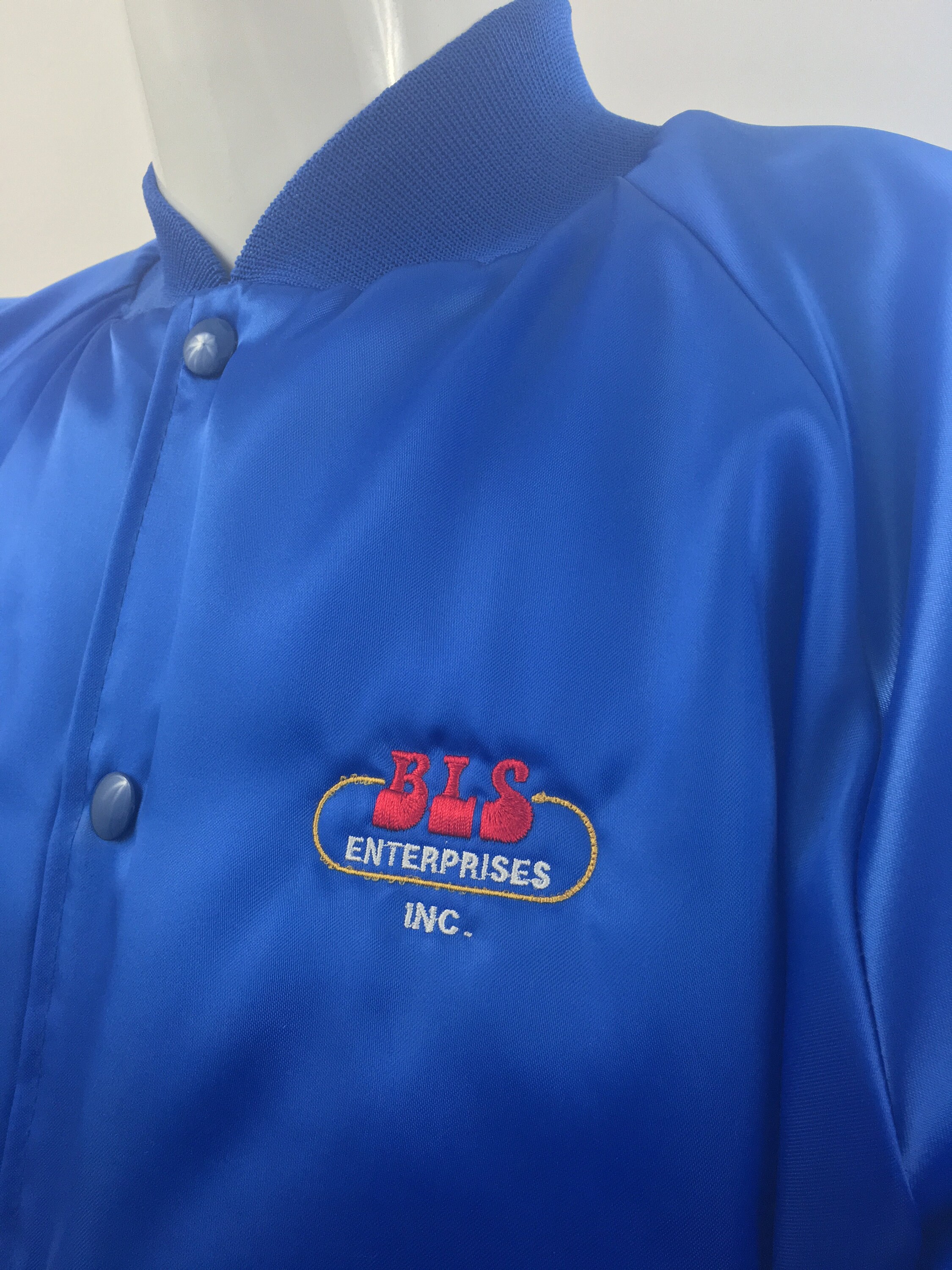 80's Blue Satin JacketSatin Bomber JacketSatin Baseball | Etsy