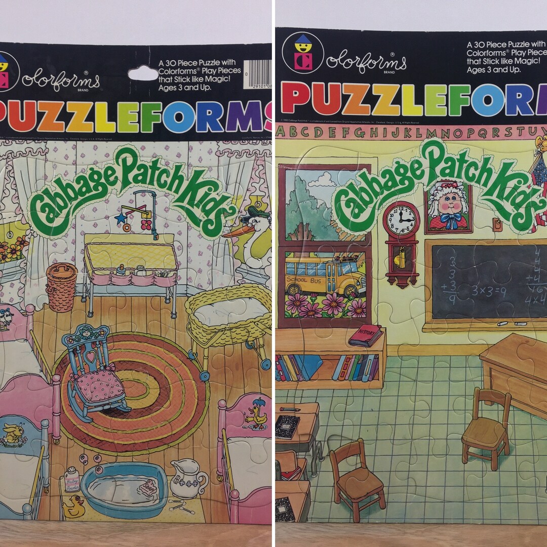 Lot of 2 Vintage 1980's Puzzleforms by Colorforms Cabbage Patch Kids ...