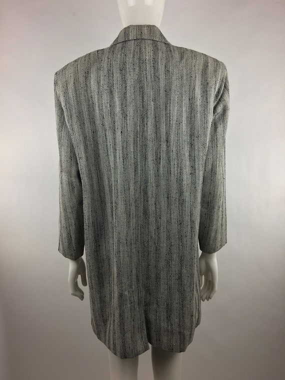 1980's Jaeger Black & White Striped Oversized Blazer|… - Gem