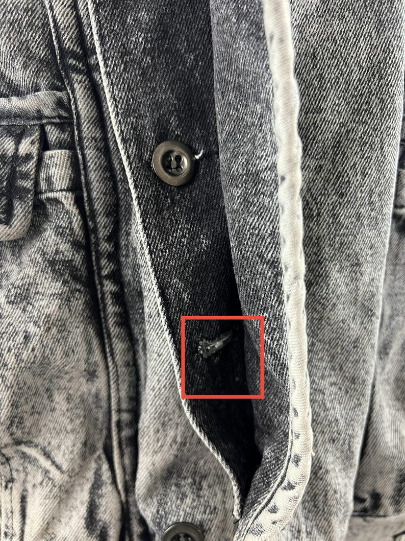 1980s Petroleum Black Acidwash Jean Jacket W High Collar|grunge Jean ...