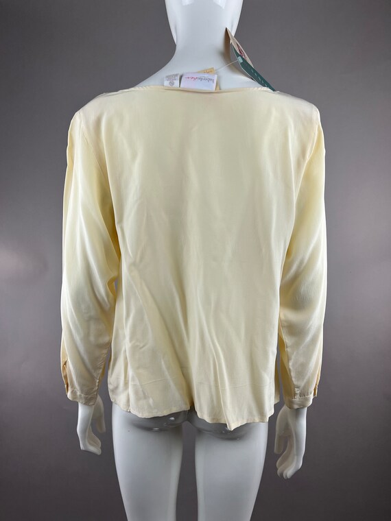 1980's Haberdash Yellow Silk Blouse|Librarian Blouse|… - Gem